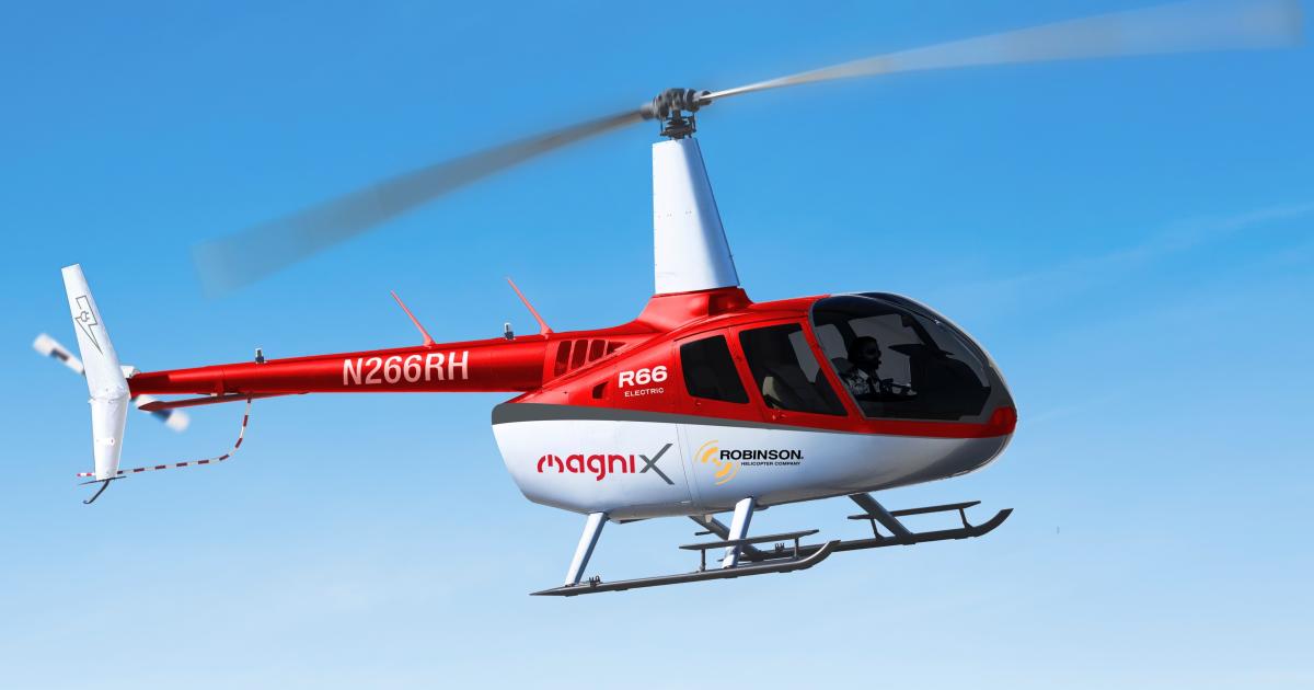 Robinson Teams with MagniX To Develop Electric R66 Helicopter | Aviation International News